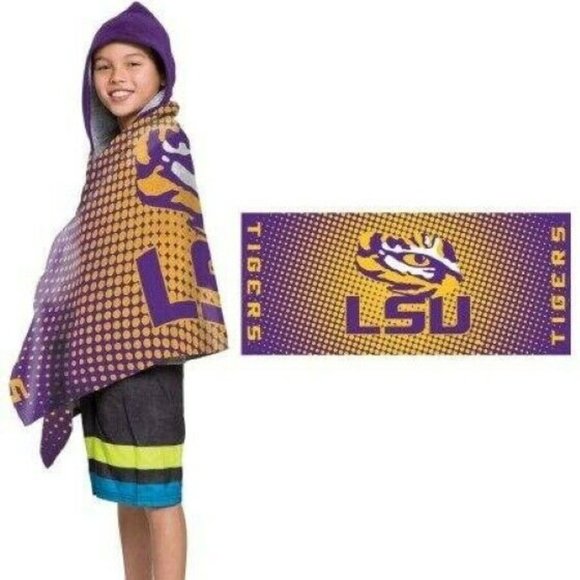 Northwest | Bath | Collegiate Lsu Tigers Hooded Bath Towel 0 Cotton ...